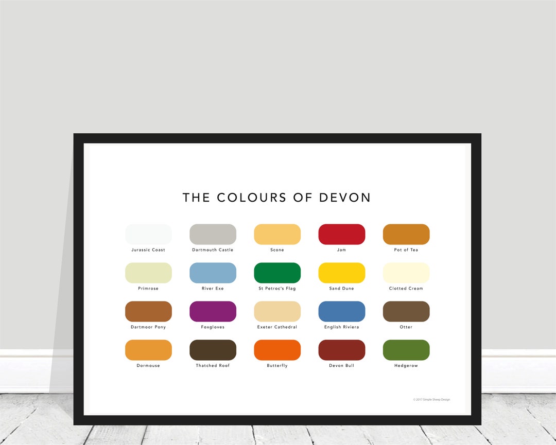 The Colours of Devon Print / Devon Colour Chart / Devon Paint Chart ...