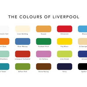 The Colours of Liverpool Print / Liverpool Paint Chart / Liverpool Home ...