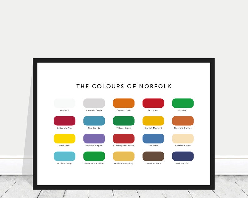 The Colours of Norfolk Print / Norfolk Paint Chart / Norfolk Home Gift ...