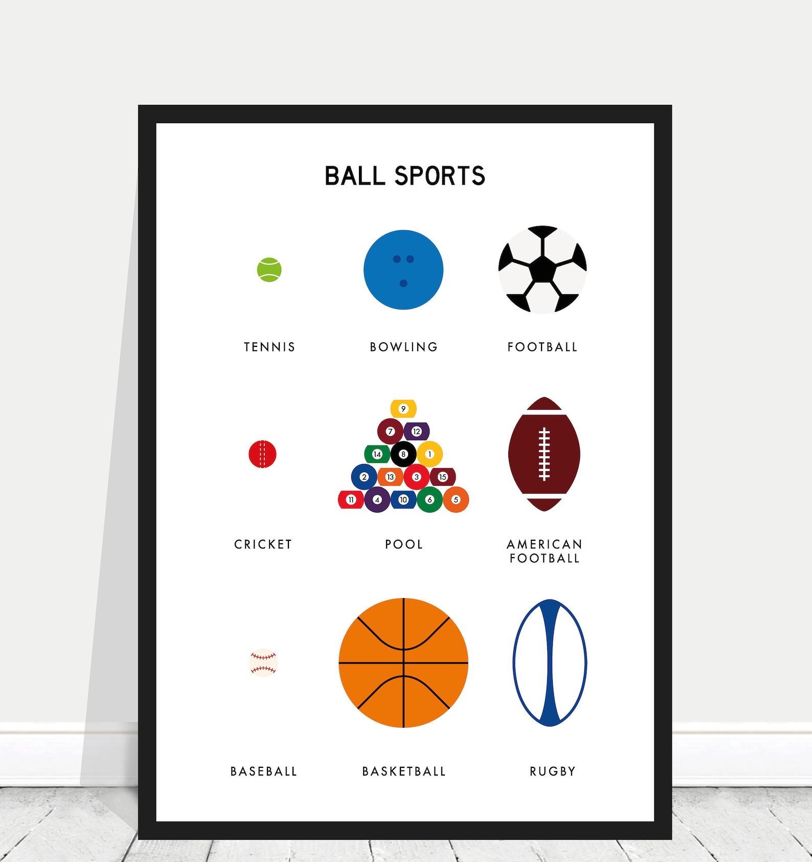 Cartel de los deportes / Sports Print / Ball sports Poster / Tenis ...