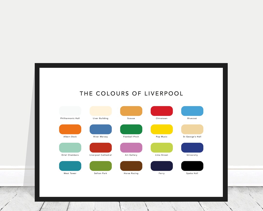 The Colours of Liverpool Print / Liverpool Paint Chart / Liverpool Home ...