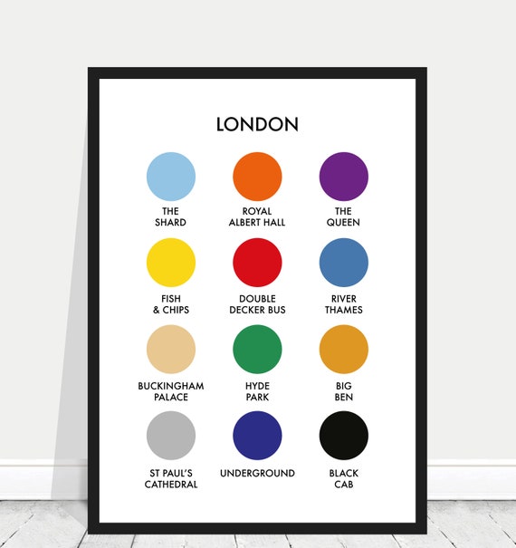 The Colours of London Print / London Paint Chart Poster / | Etsy UK