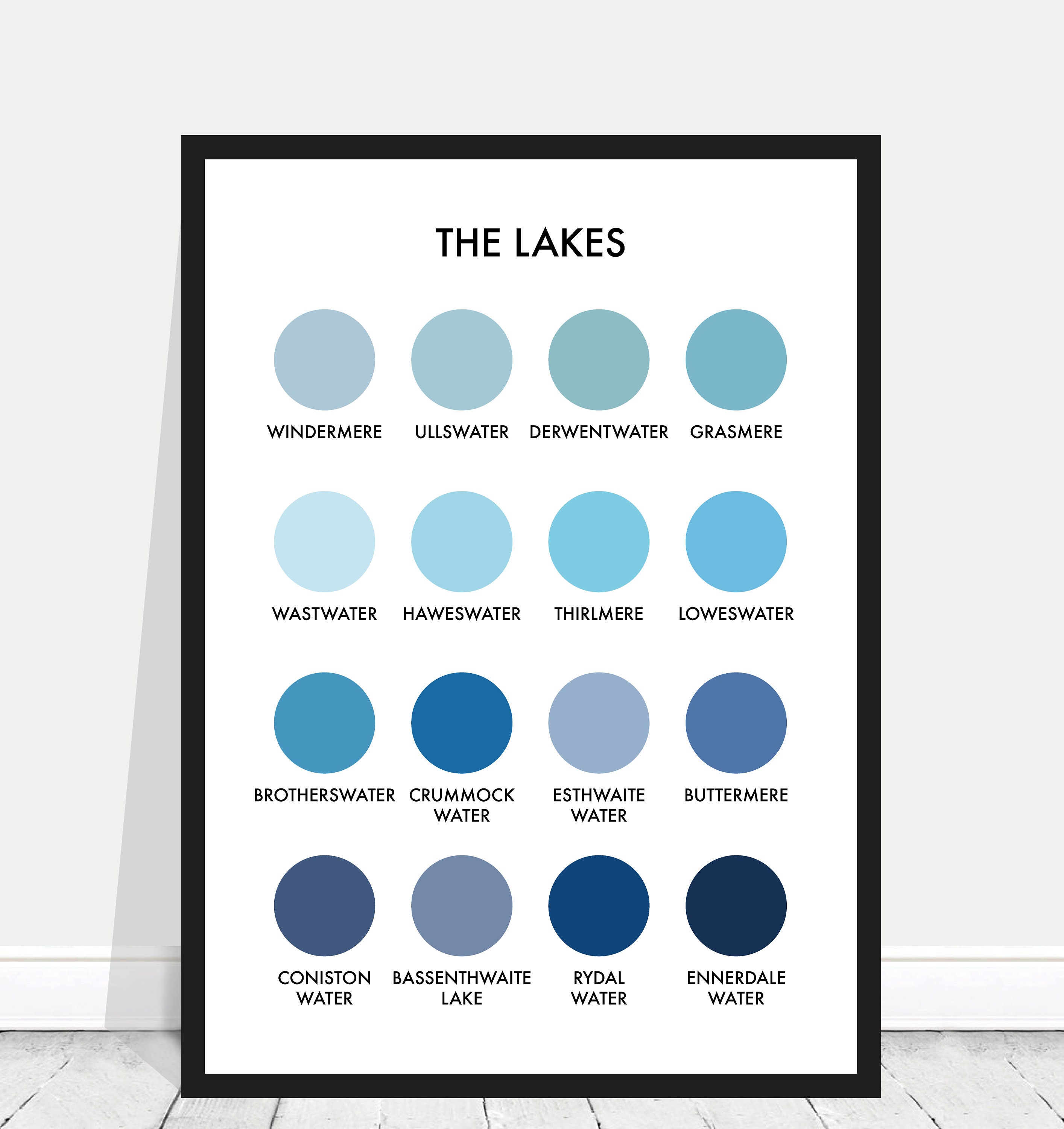 Lake District Print / Lake District Paint Chart / Lake District Blue ...