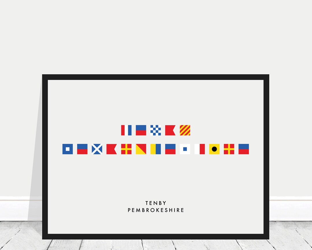 Tenby Poster / Tenby Print / Tenby Maritime Flats / Nautical Flags ...