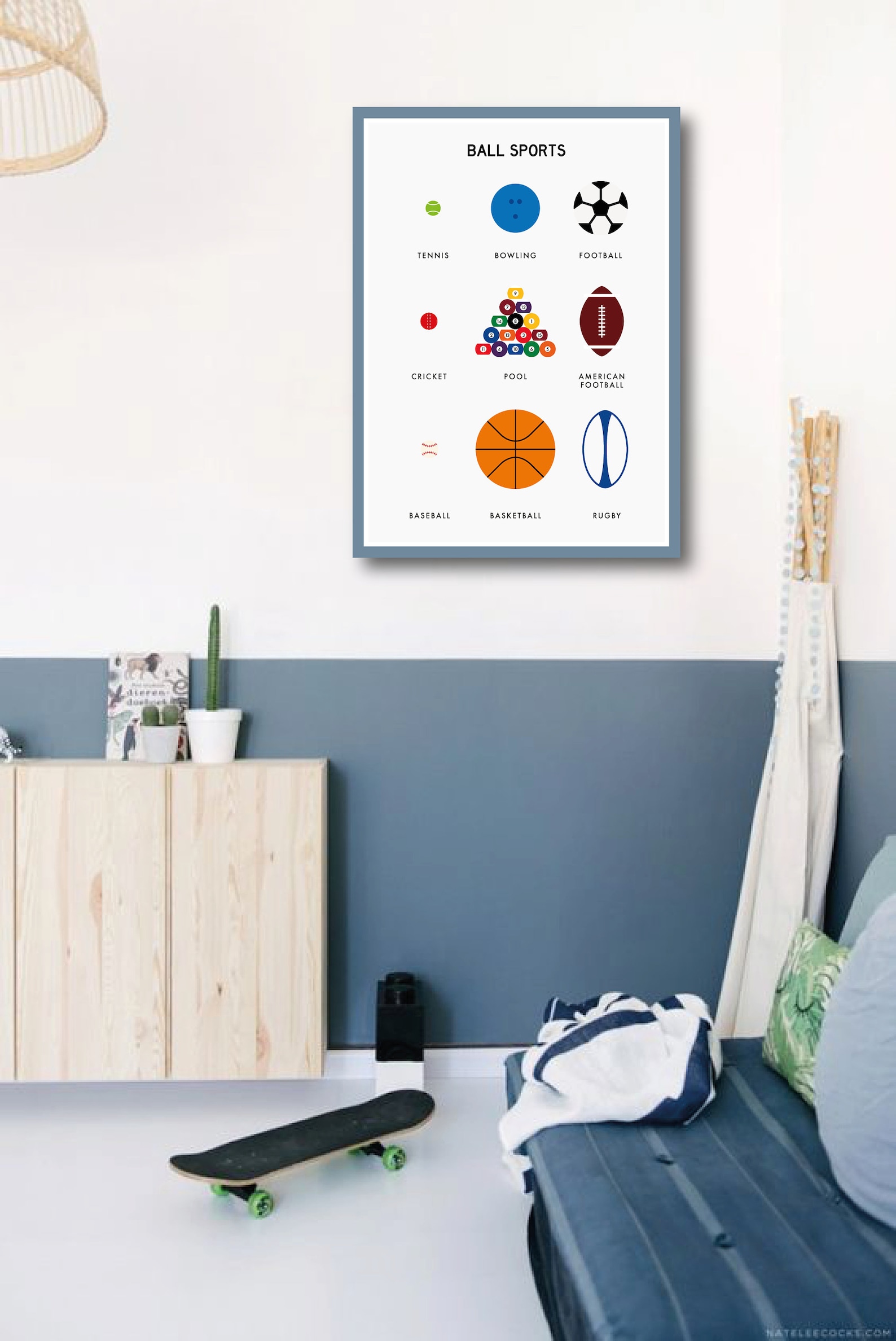 Cartel de los deportes / Sports Print / Ball sports Poster / Tenis ...