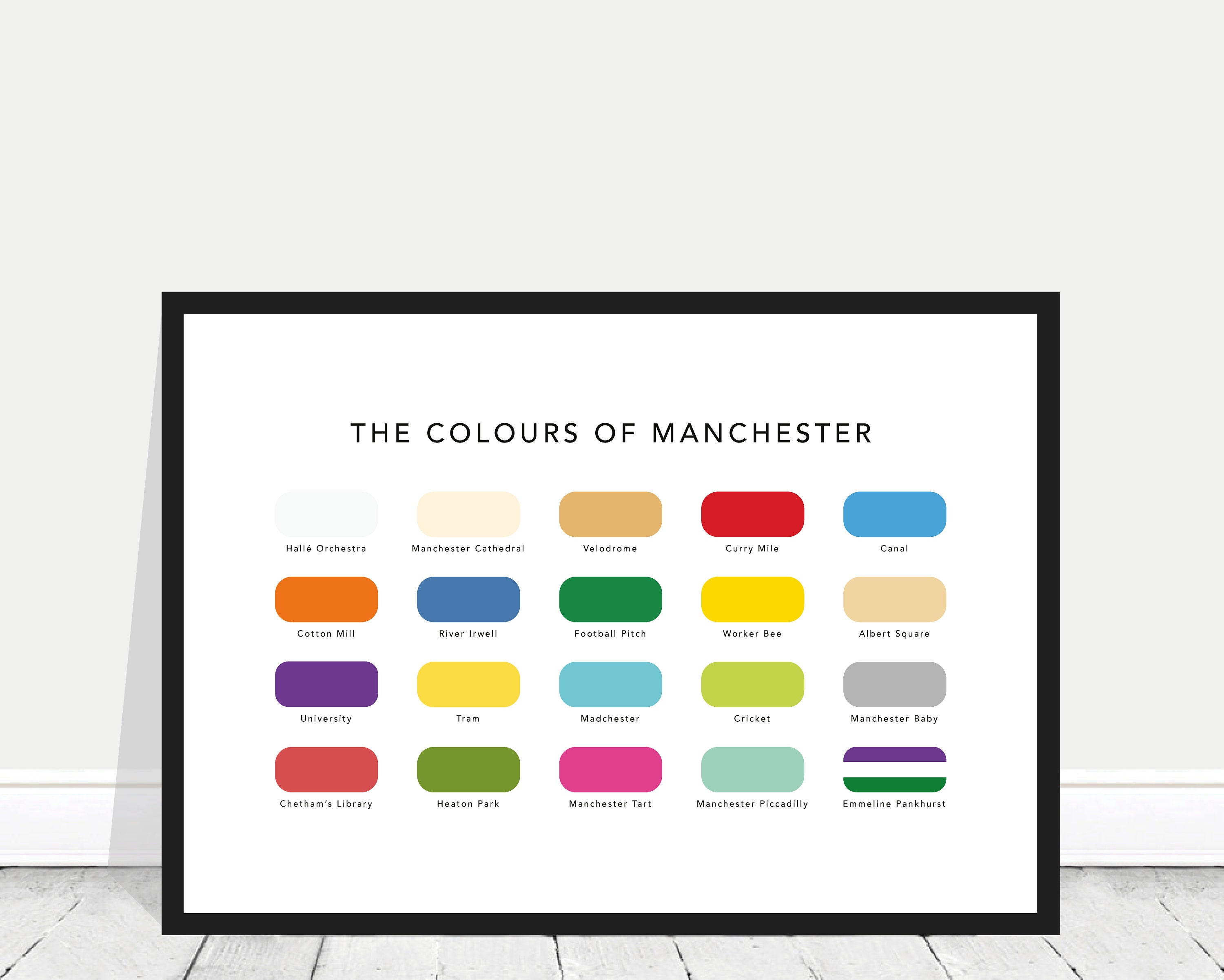 The Colours of Manchester Print / Manchester Paint Chart / Manchester ...