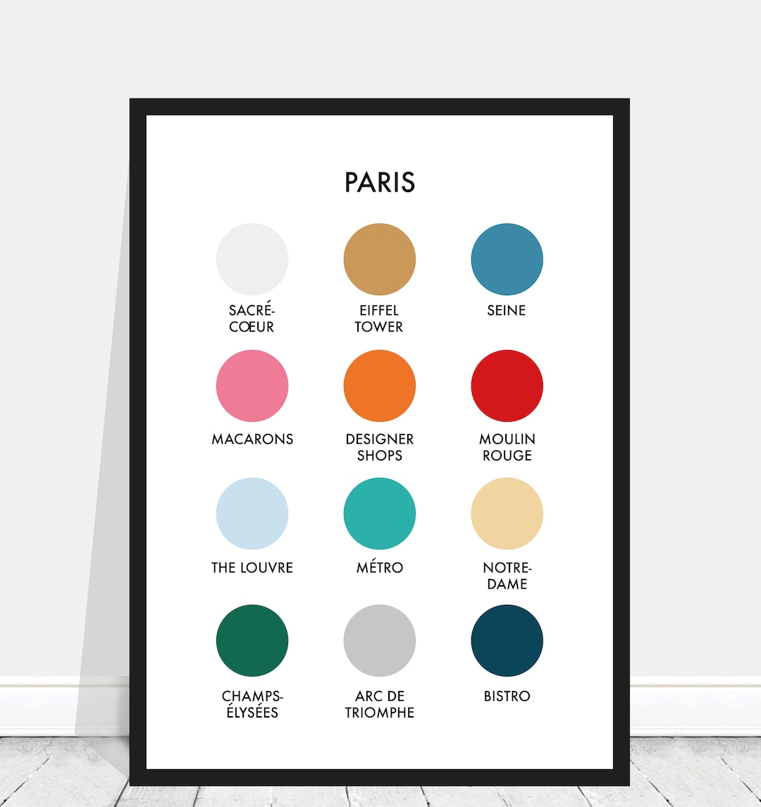 The Colours of Paris Print / Paris Paint Chart Poster / Paris - Etsy.de