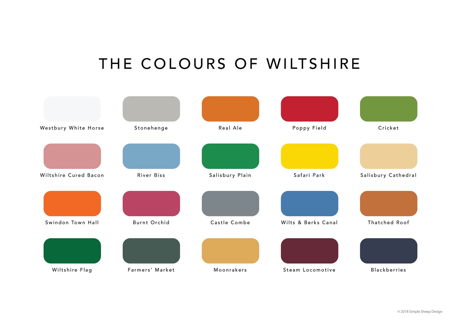The Colours of Wiltshire Print / Wiltshire Paint Chart / Wiltshire Home ...