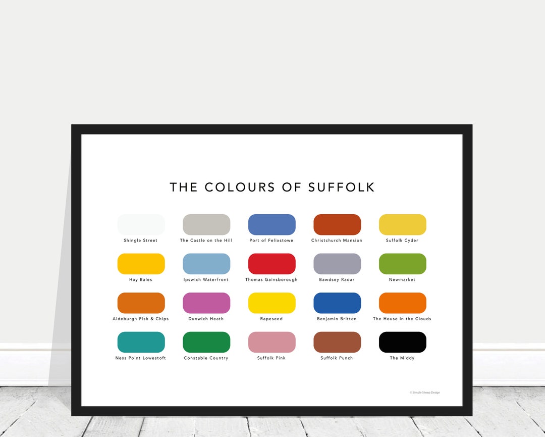The Colours of Suffolk Print / Suffolk Paint Chart / Suffolk Home Gift ...