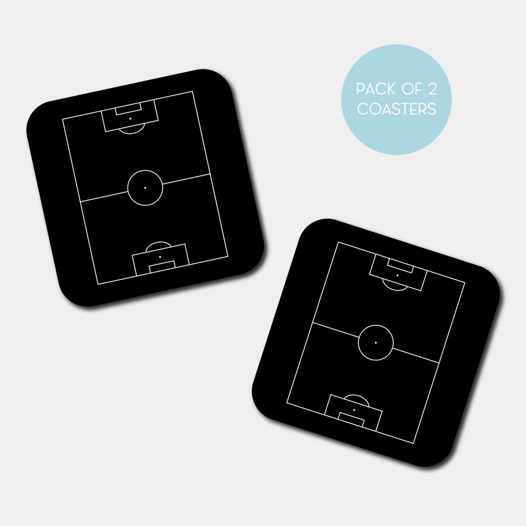 Pack of 2 Black and White Football Coasters / Football Coasters ...