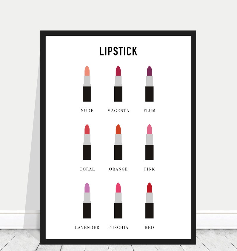 Lipstick Print / Lipstick Poster / Makeup Poster / Makeup - Etsy