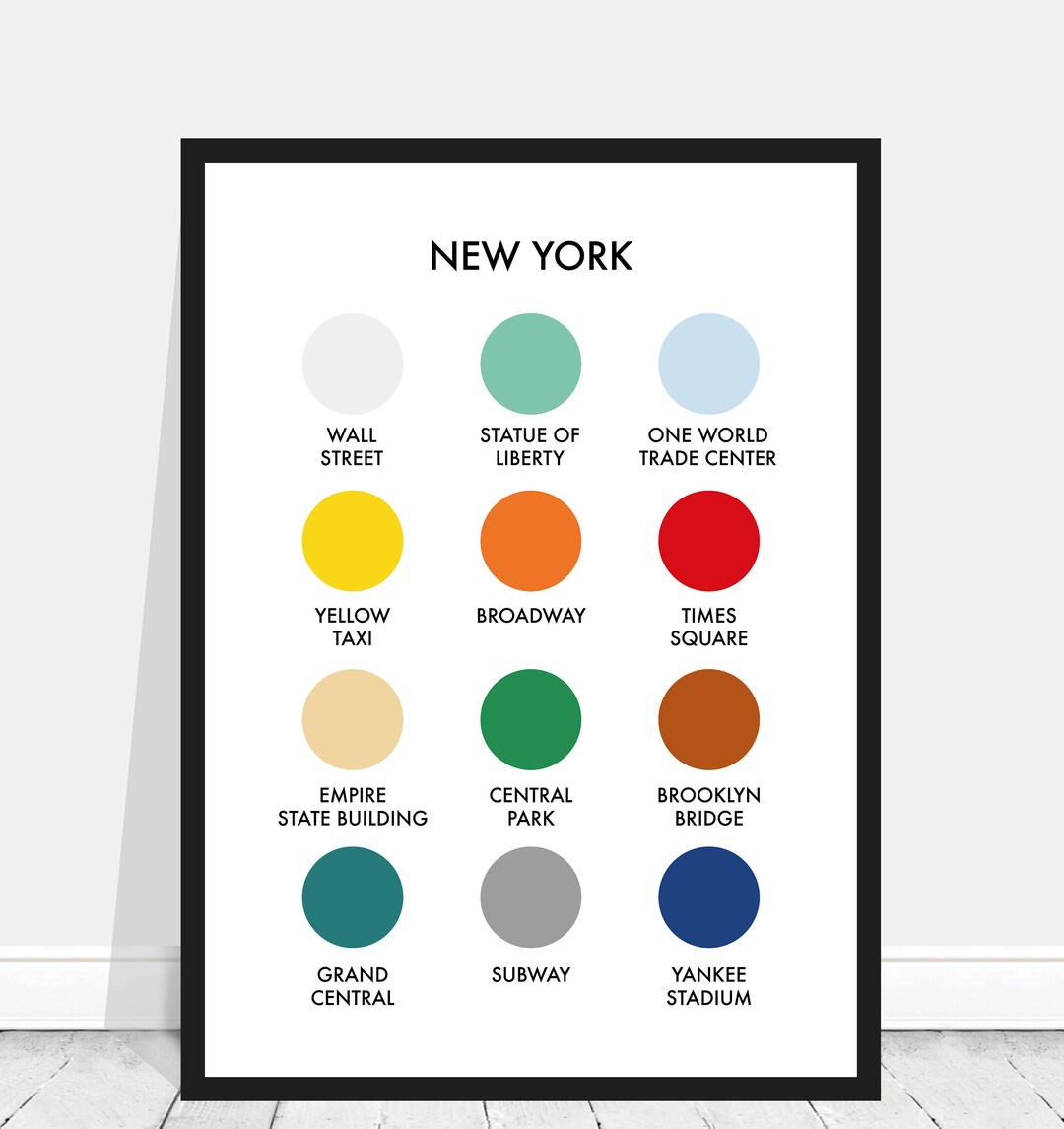 The Colours of New York City Print / New York Paint Chart Poster / New ...