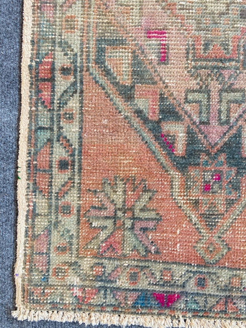 Vintage Turkish Wool Rug, Muted Pastel Boho Anatolian Decor, 2x3 ...