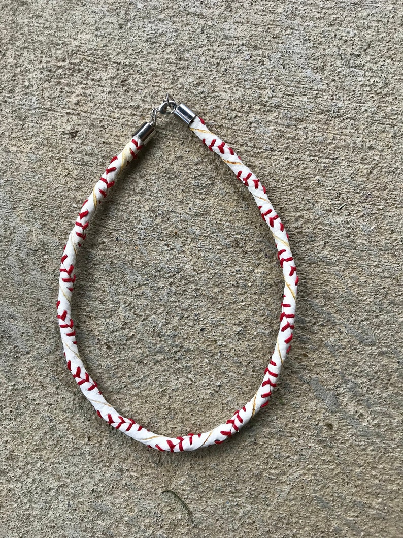 Leather Baseball Necklace - Etsy