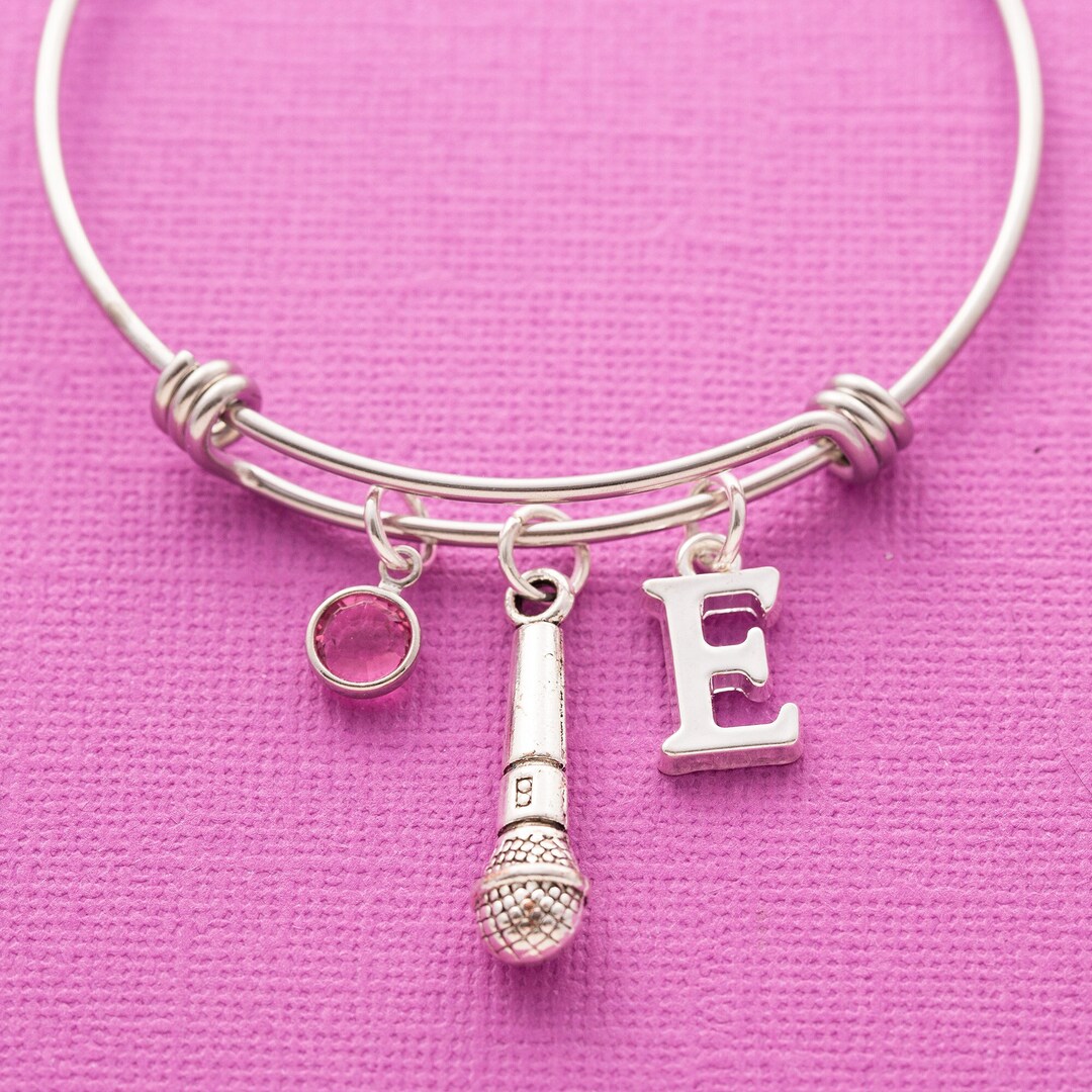 Personalised Microphone Bracelet Hypoallergenic Steel Bangle - Etsy