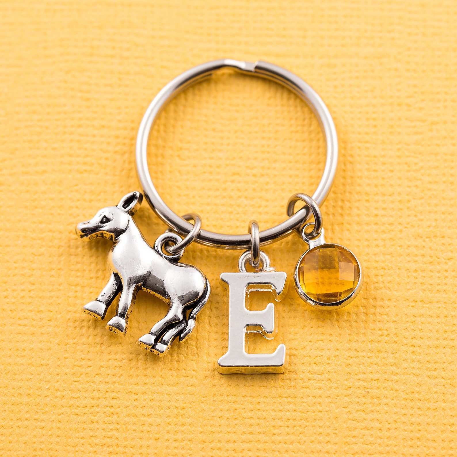 Donkey Keychain Donkey Keyring Custom Keychain Birthstone - Etsy UK