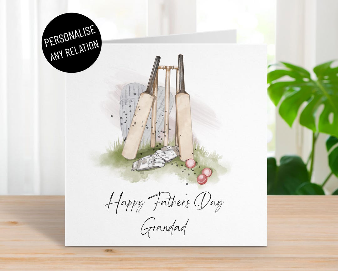 Personalised Cricket Happy Father's Day Card, Any Relation, Cricketer ...