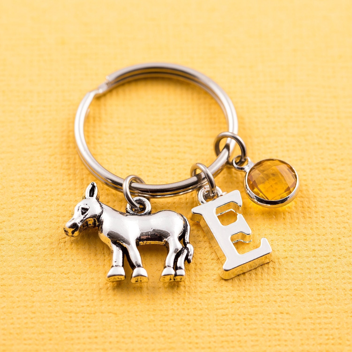 Donkey Keychain Donkey Keyring Custom Keychain Birthstone - Etsy UK