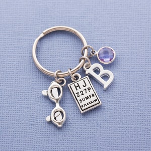 Personalized Optician Keyring Eye Test Chart Glasses Charm | Etsy