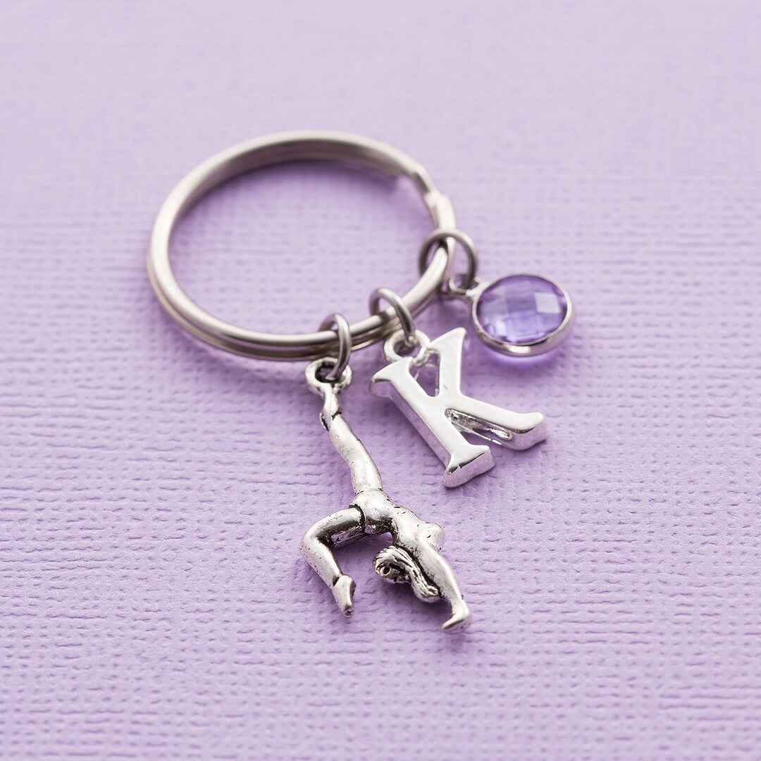 Personalized Gymnast Keychain Gymnast Keyring Floor - Etsy