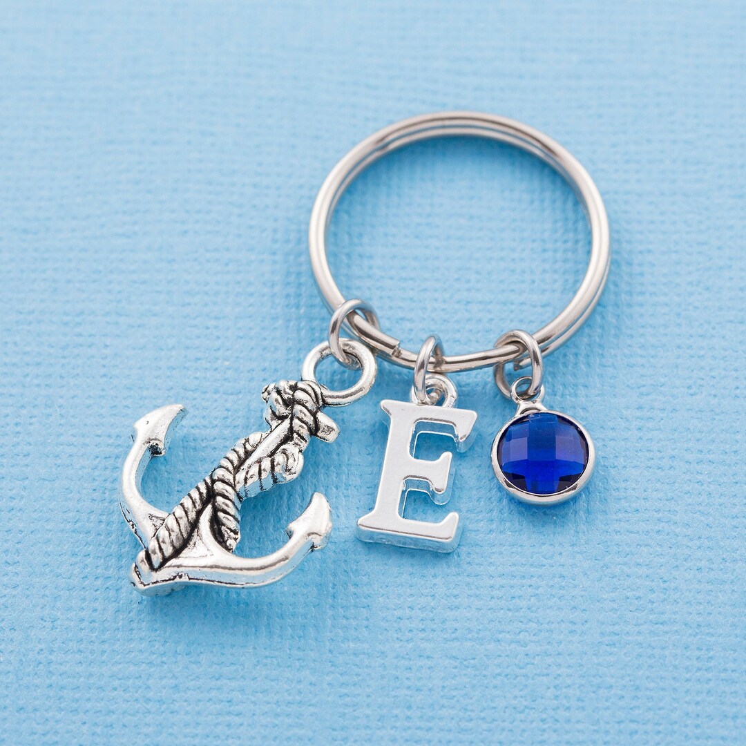 Personalized Anchor Keyring Custom Keychain Nautical Gifts - Etsy