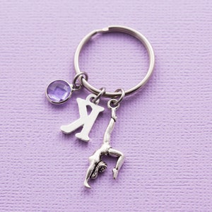 Personalized Gymnast Keychain Gymnast Keyring Floor - Etsy