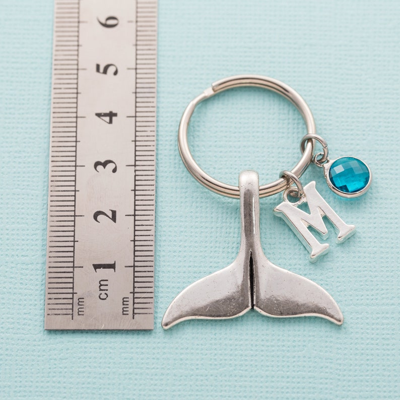 Personalised Whale Tail Keyring Custom Keychain Birthstone - Etsy UK
