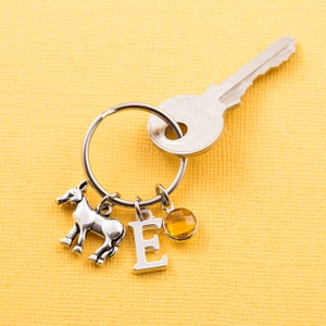 Donkey Keychain Donkey Keyring Custom Keychain Birthstone - Etsy UK