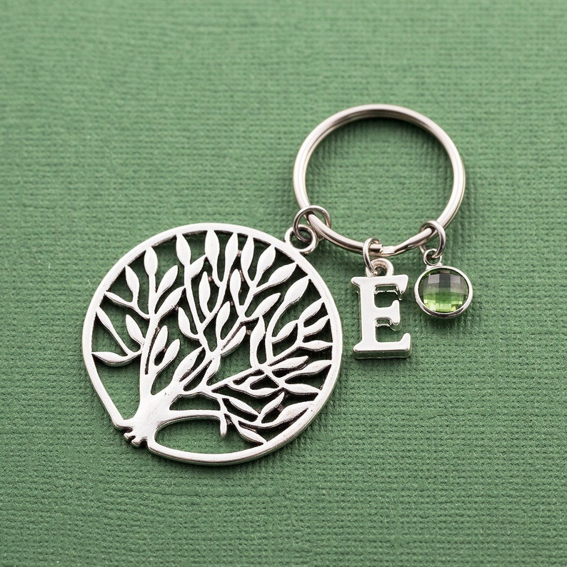 Personalized Tree Keychain Tree of Life Keyring Personalized | Etsy UK