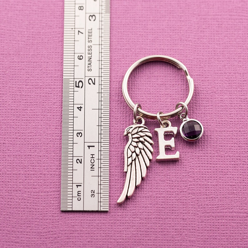 Personalized Angel Wing Keychain Angel Wing Keyring Memorial - Etsy