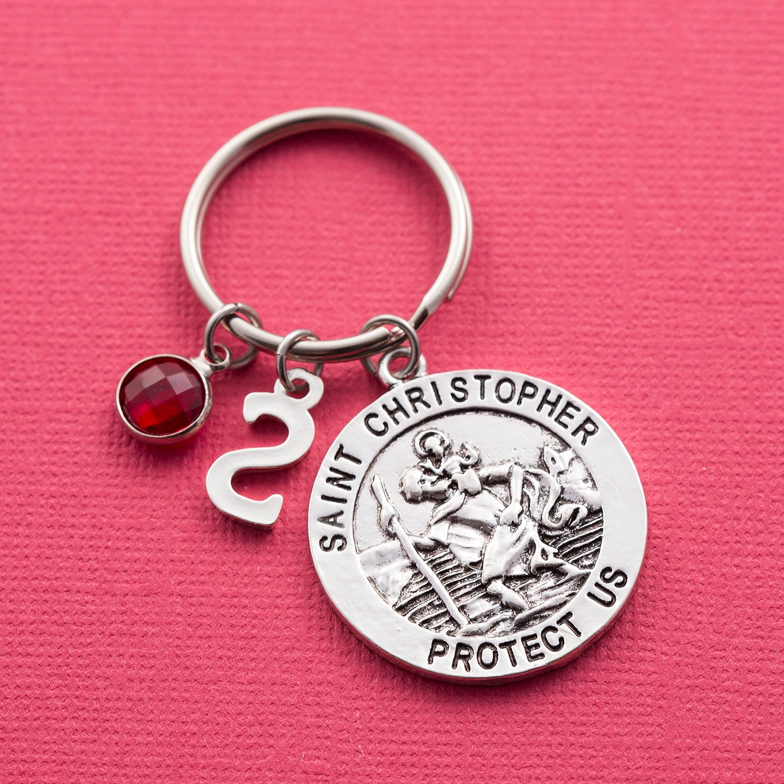 Personalized St Christopher keychain St Christopher keyring | Etsy