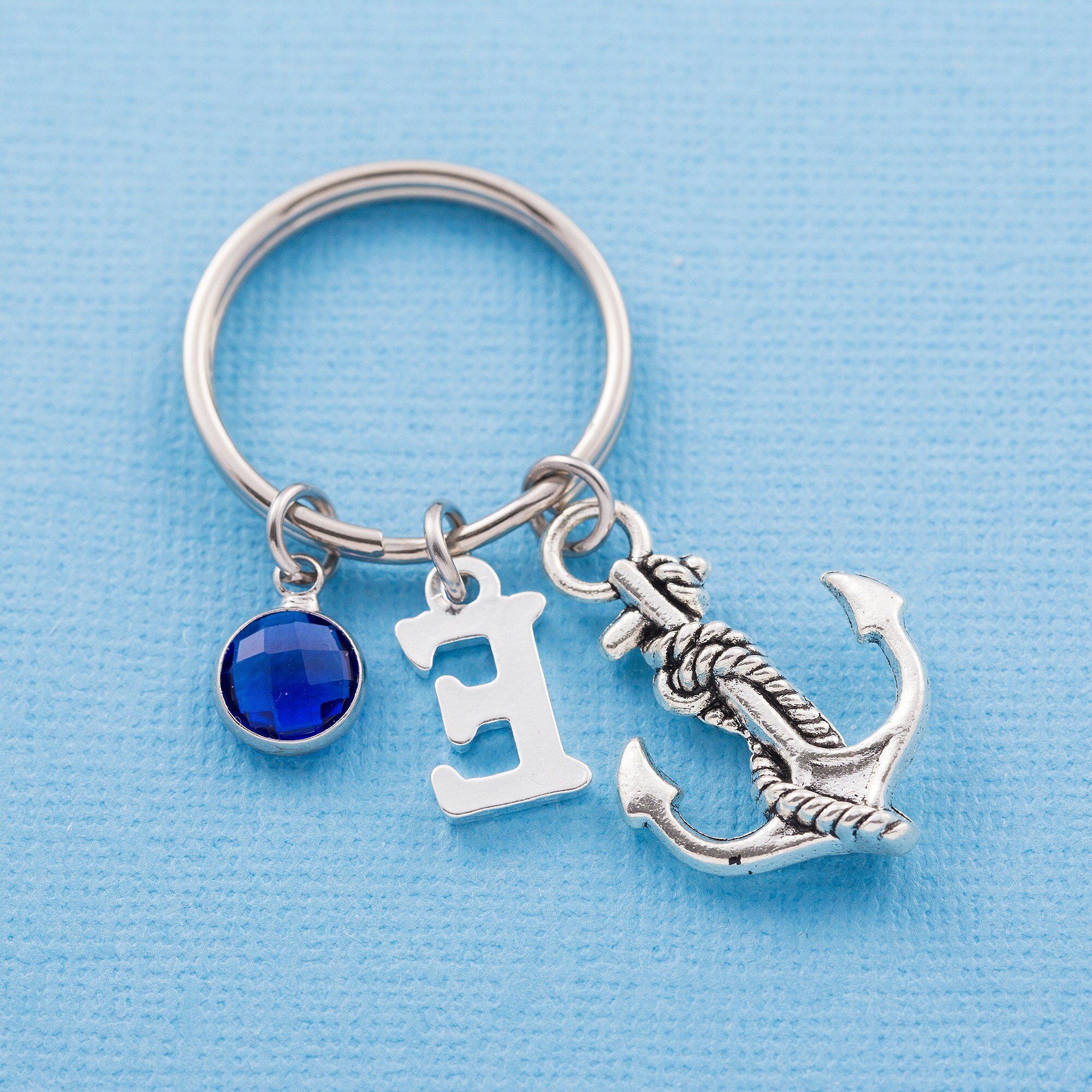 Personalized Anchor Keyring Custom Keychain Nautical Gifts | Etsy