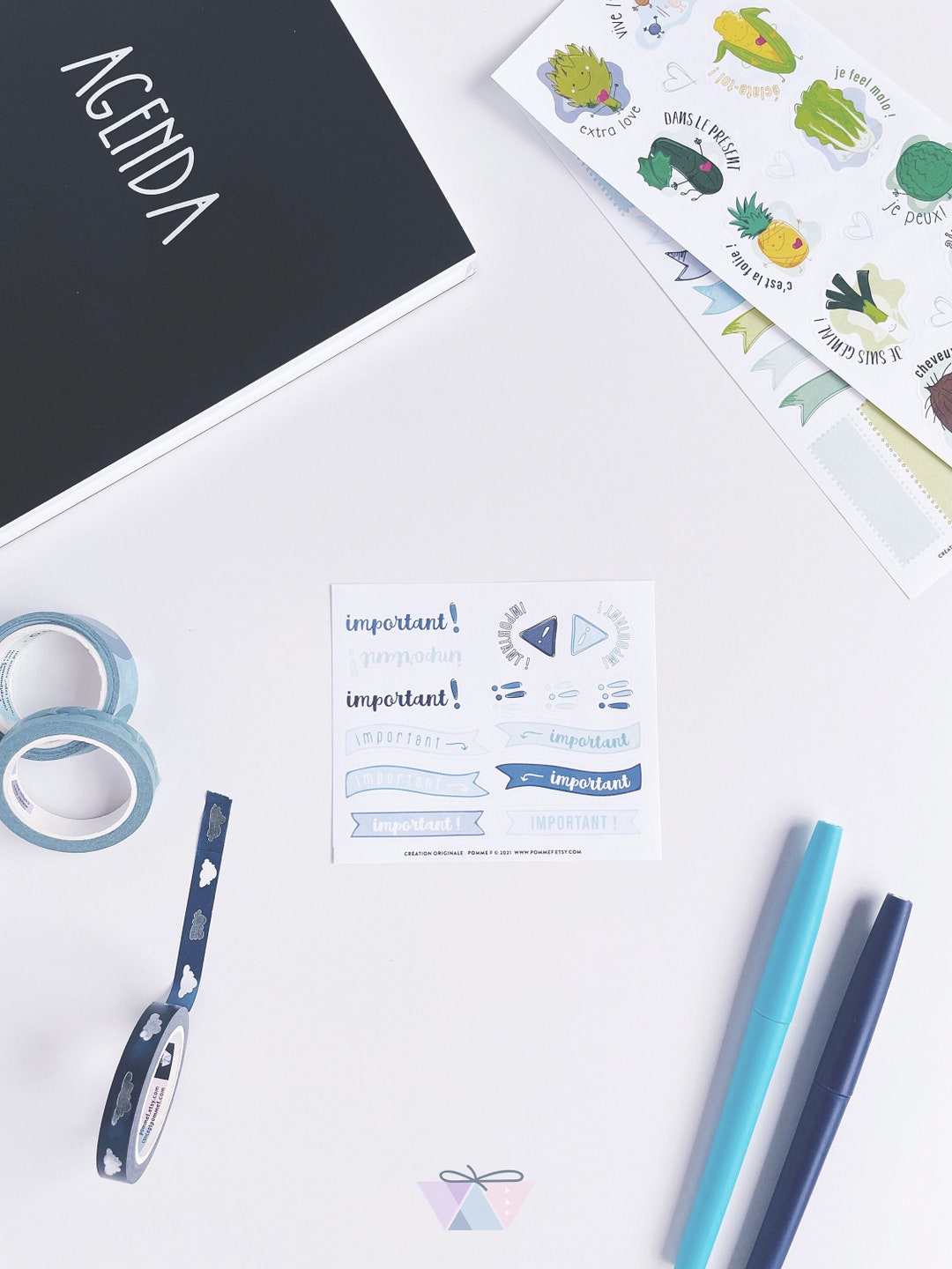 IMPORTANT Stickers Small Leaf Reusable Stickers Planners Planner ...