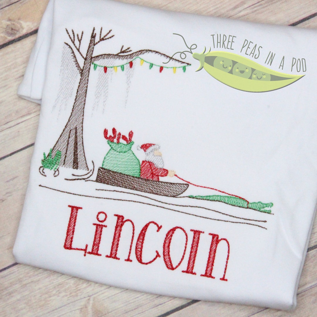 Cajun Christmas Swamp Santa, Christmas T-shirt or Bodysuit Embroidery ...