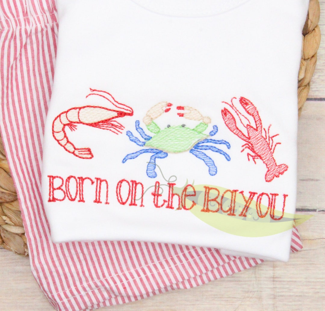 Louisiana Wildlife Embroidery Design, Born on the Bayou Baby Gift - Etsy