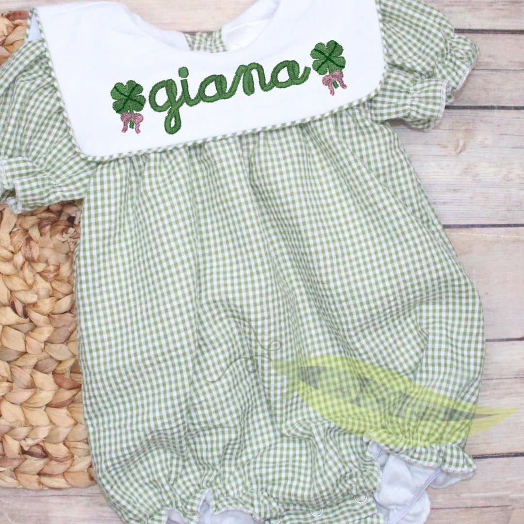 Baby Girl Romper, Baby Girl Bubble Romper, Ruffle Romper, Spring Outfit, Gingham Bubble, St ...