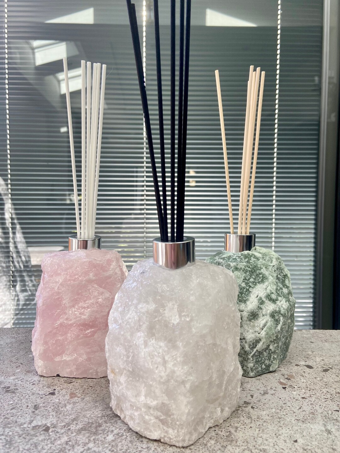 Genuine Crystal Reed Diffuser Home Fragrance Snow Quartz Rose Quartz ...