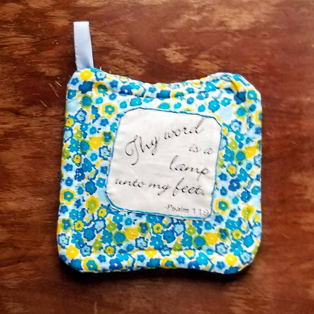 Floral Potholder With Bible Verse - Etsy