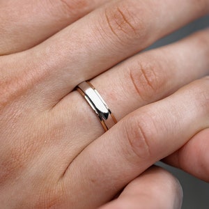 Men's Wedding Band Made of Two Colors of Gold. Solid Gold Wedding Ring ...