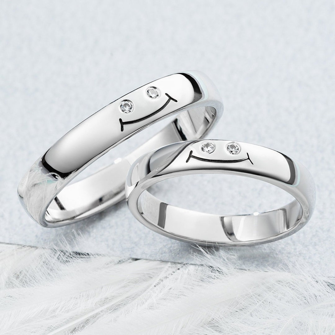 Couple Wedding Rings Set. Promise Rings. Engagement Rings for Couples ...