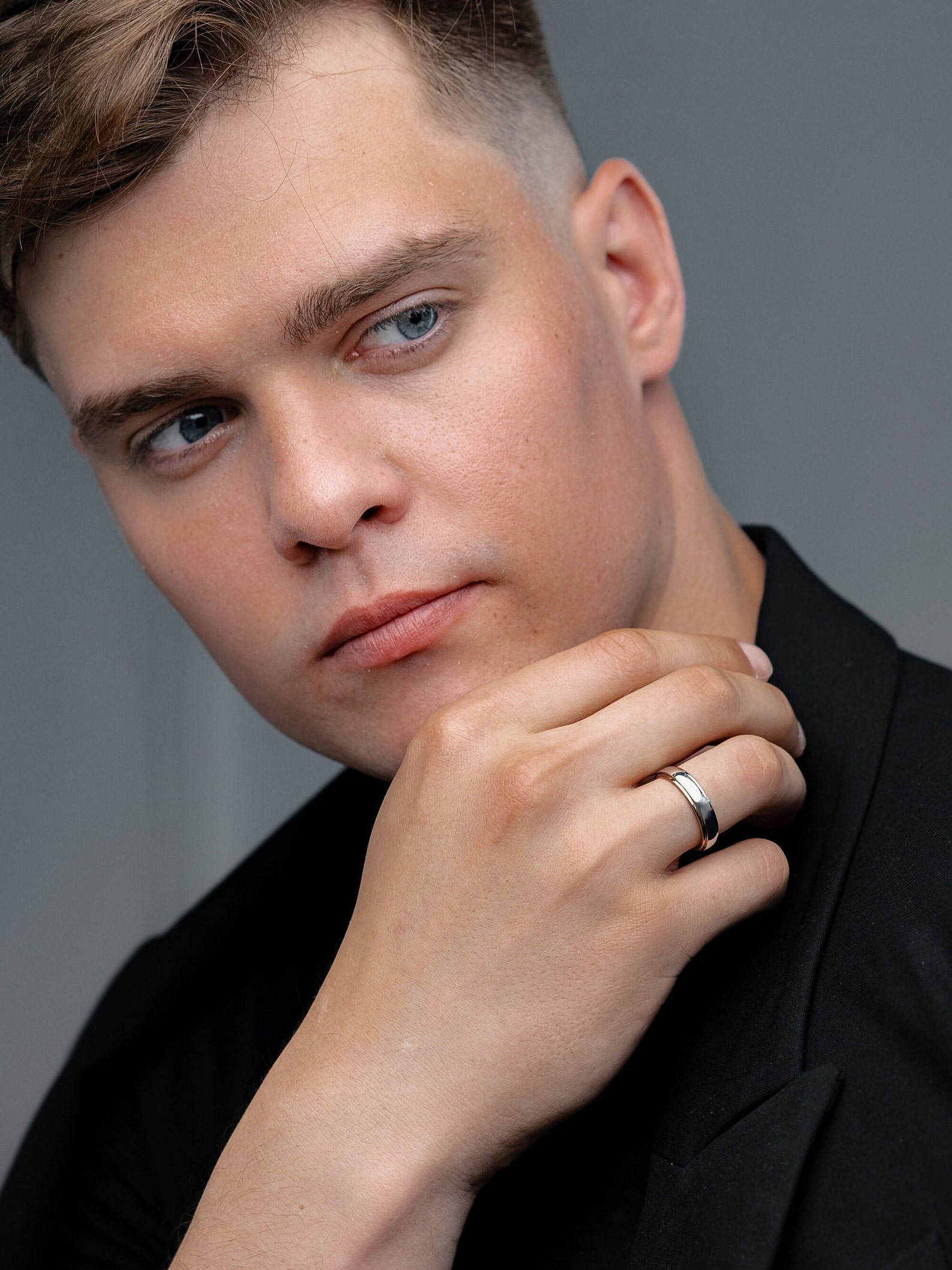 Men's Wedding Band Made of Two Colors of Gold. Solid Gold - Etsy