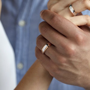 Unique Mens Wedding Band Made of Two Colors of Gold. Ring for Men. Mens ...