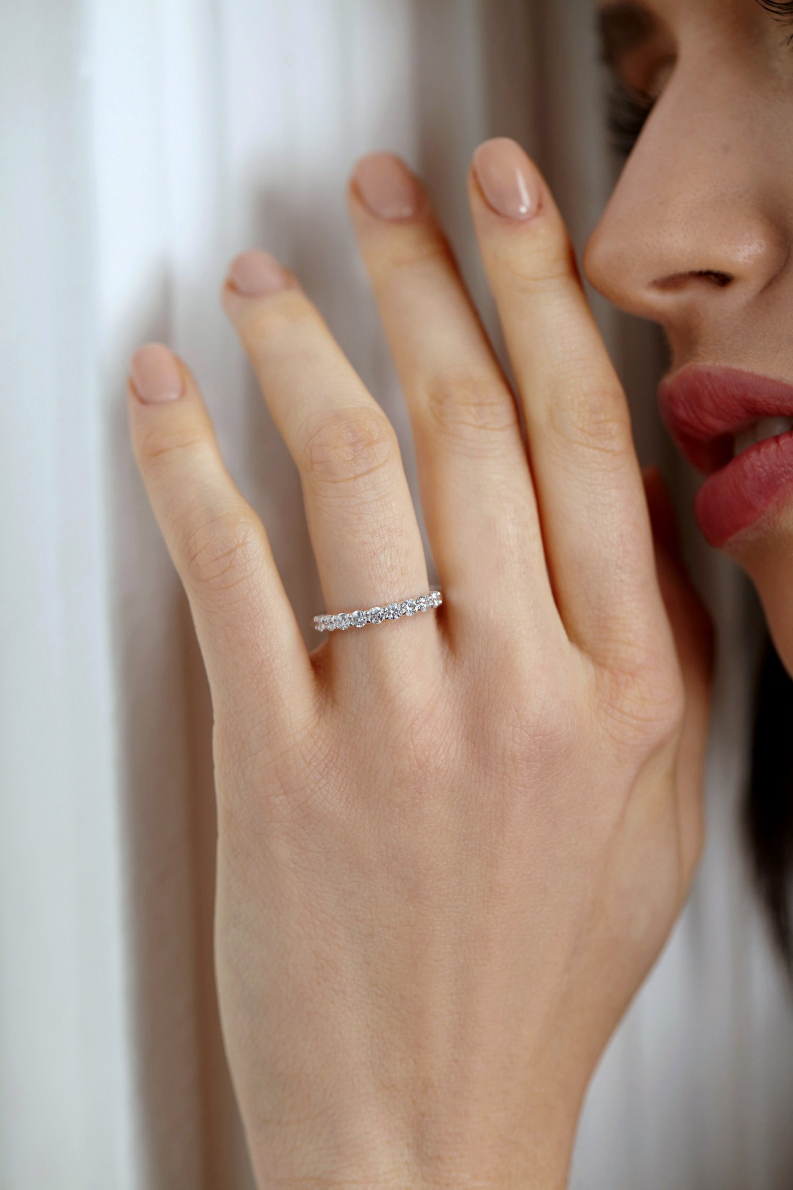 Wedding Rings Set for Groom and Bride. White Gold Diamond | Etsy