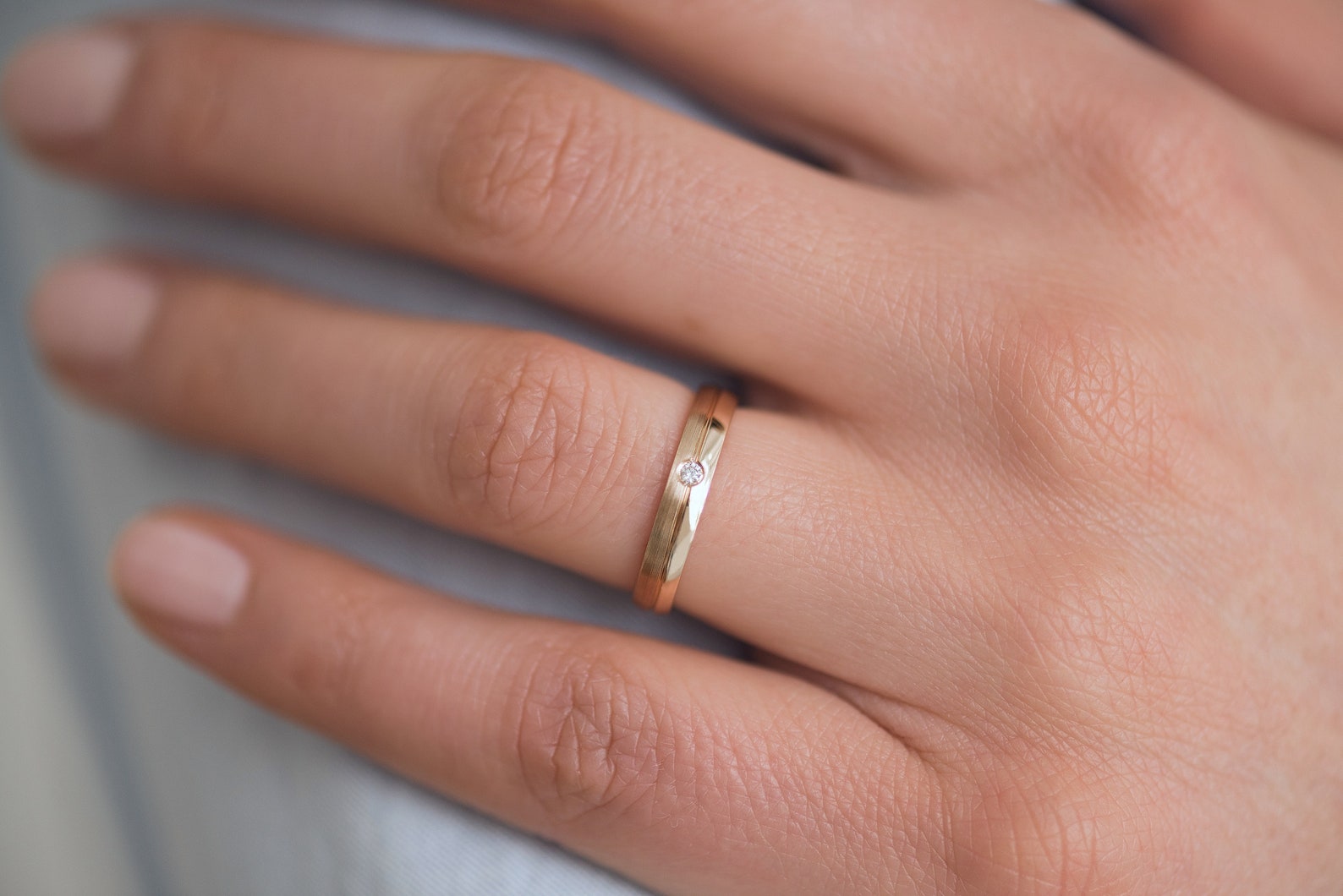 Couple Rings Set. Gold Wedding Bands. Matching Couple Ring. | Etsy