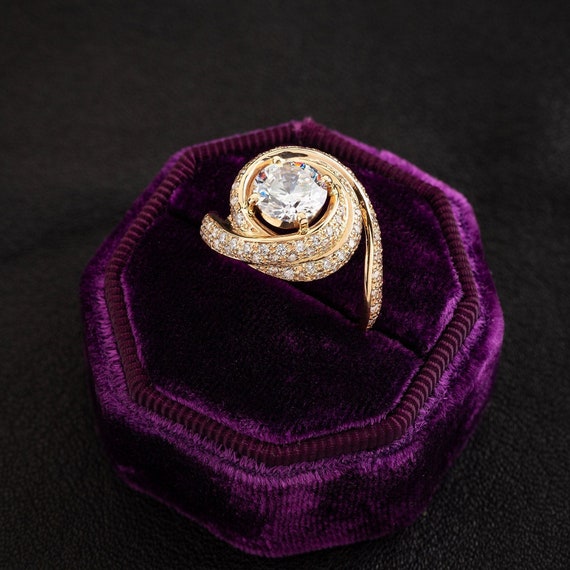 Solid Gold Statement Ring. Anniversary Gift. Promise Ring. - Etsy