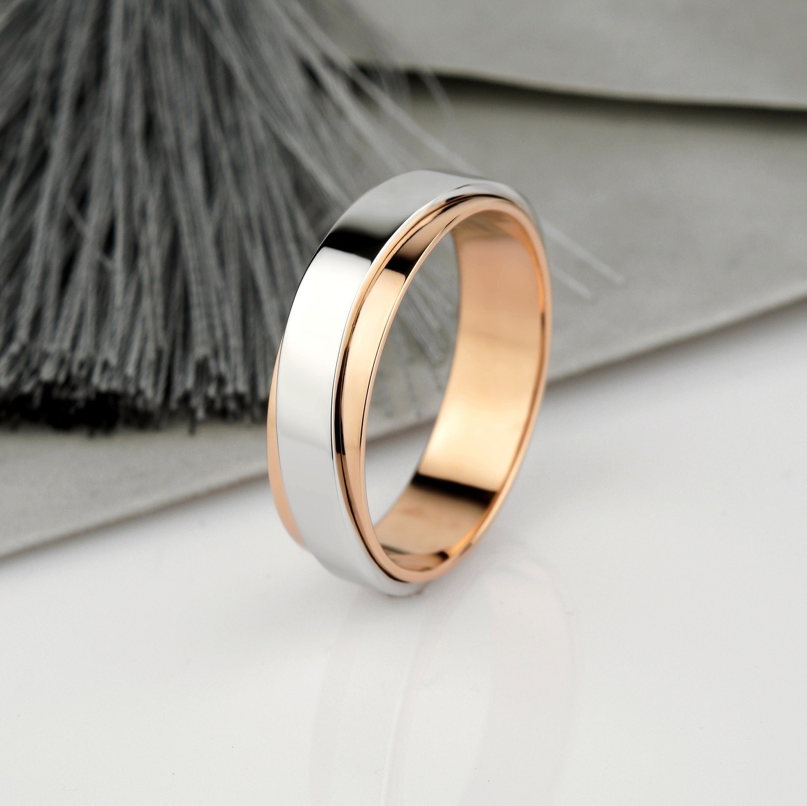 Matching Couple Rings Set. Gold Wedding Bands Set. Promise - Etsy