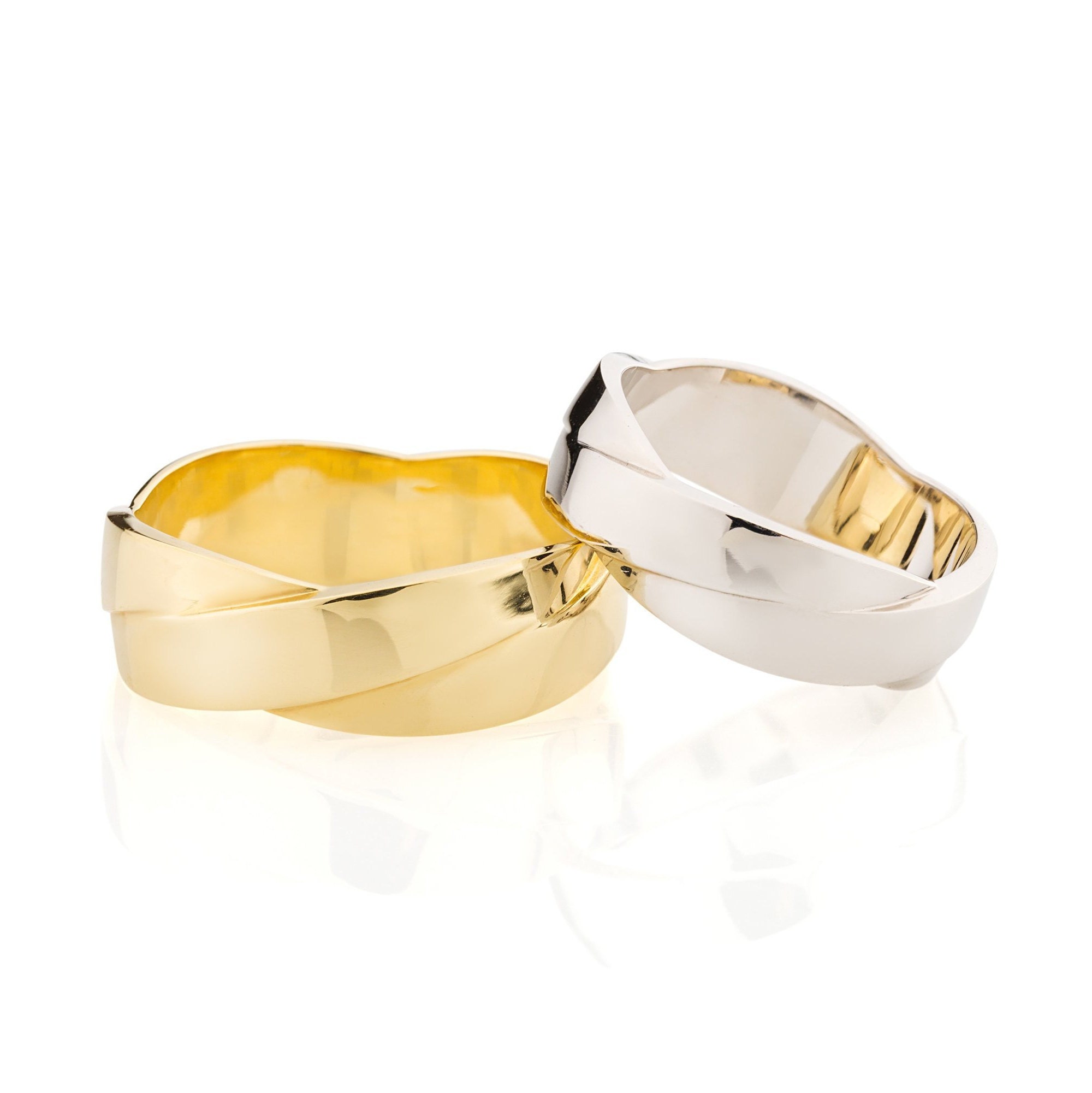 Braided Wedding Rings. Unique Wedding Bands. Couple Rings. - Etsy