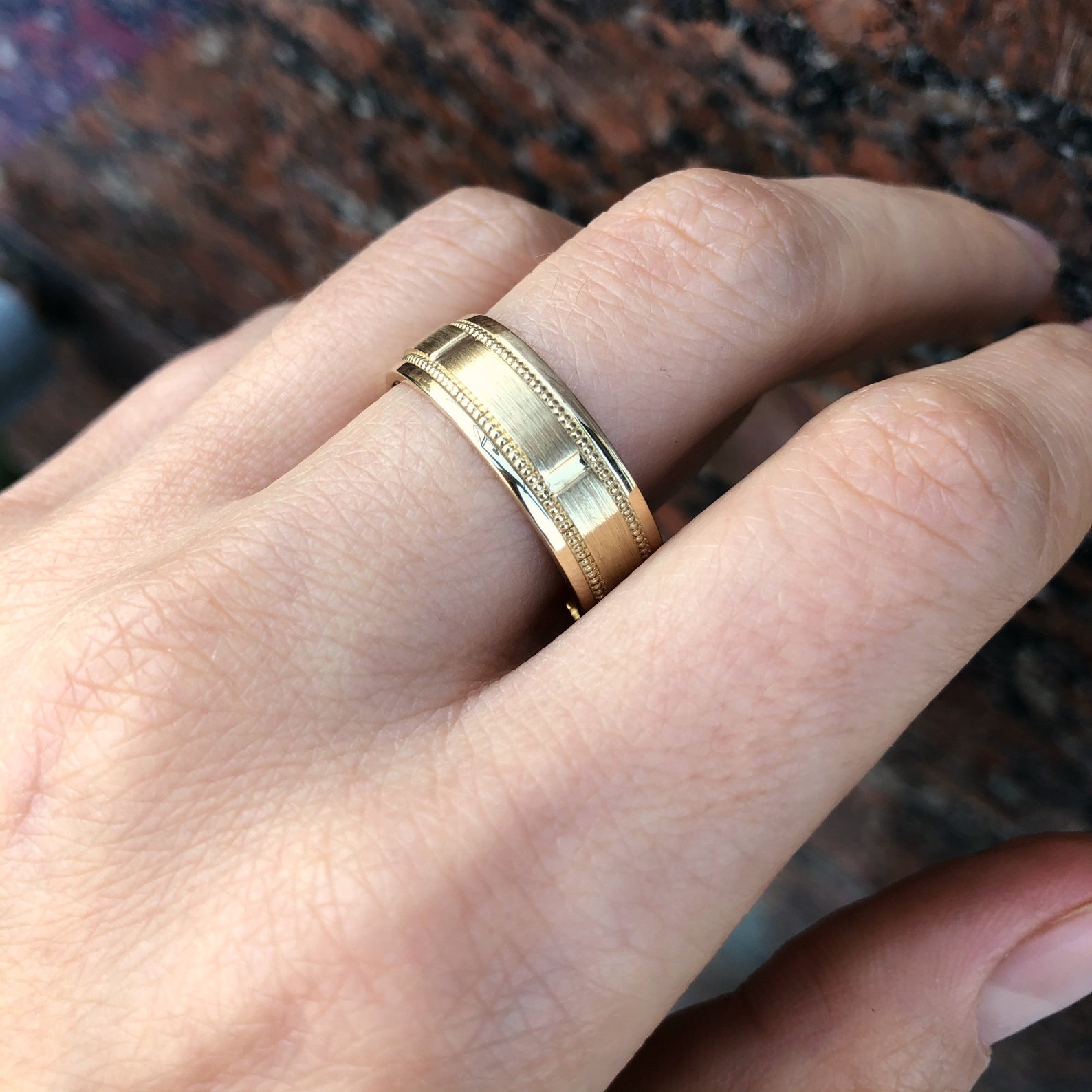 Gold Wedding Band for Men. Wide Wedding Ring. Heavy Wedding - Etsy