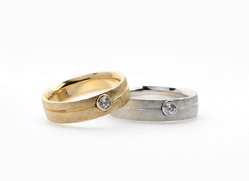 Matching Wedding Bands. Gold Wedding Bands. Unique Wedding - Etsy