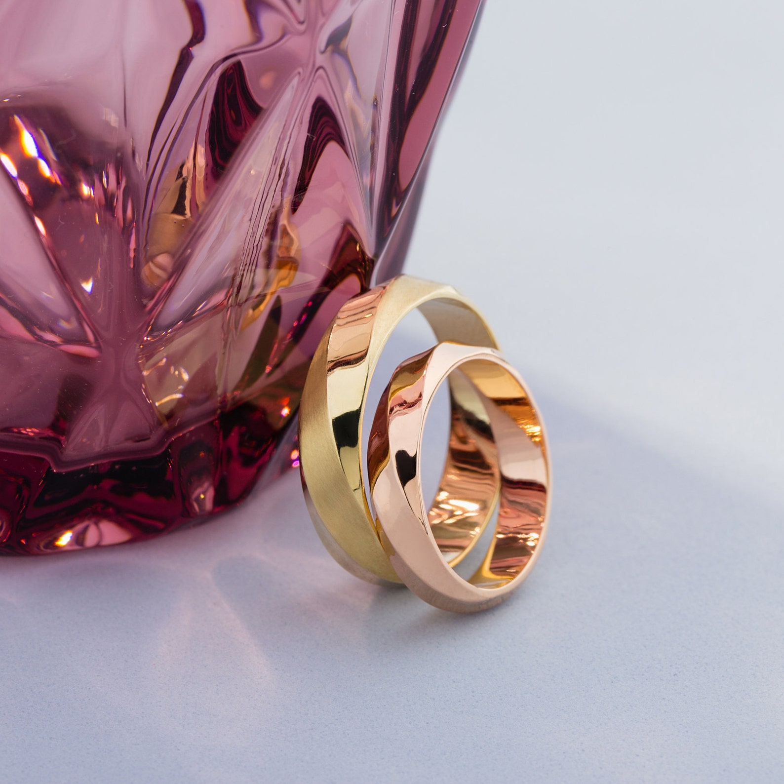 Twisted Wedding Bands Made of Solid 14k Gold. His and Hers - Etsy